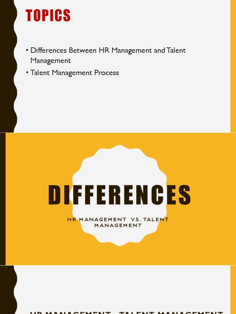 HR vs. Talent Management Explained | PDF