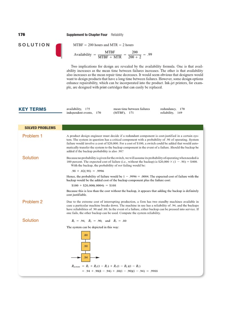 Solved Problems Reliability | PDF | Reliability Engineering | Teaching ...