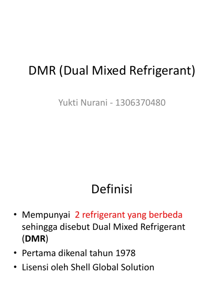 DMR (Dual Mixed Refrigerant) | PDF