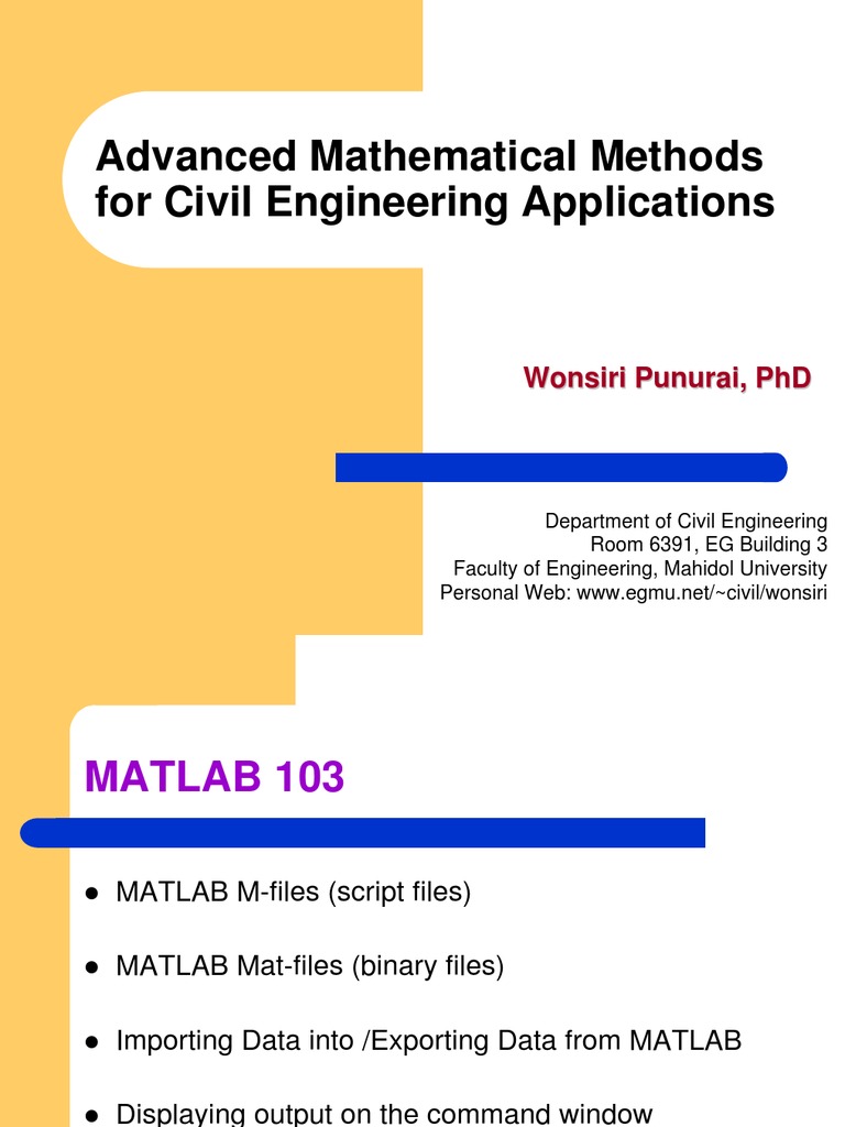 Advanced Mathematical Methods For Civil Engineering Applications | PDF ...