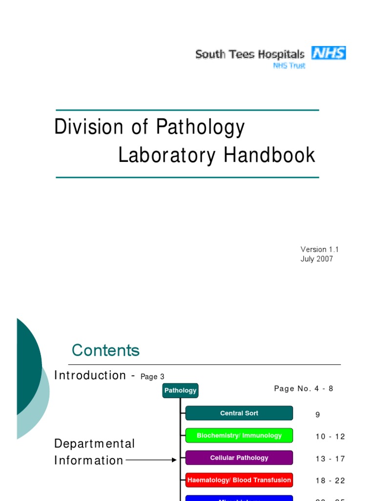 Division of Pathology Laboratory Handbook | PDF | Cytopathology | Blood ...