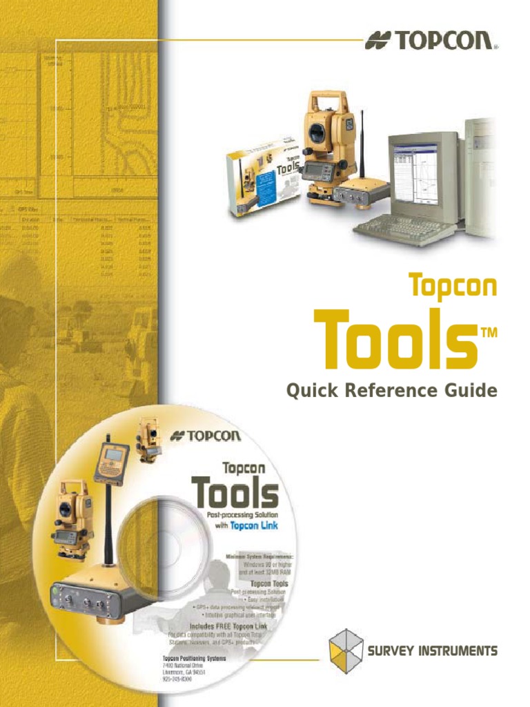 Topcon Tools Quick Reference Guide PDF | PDF | Menu (Computing ...