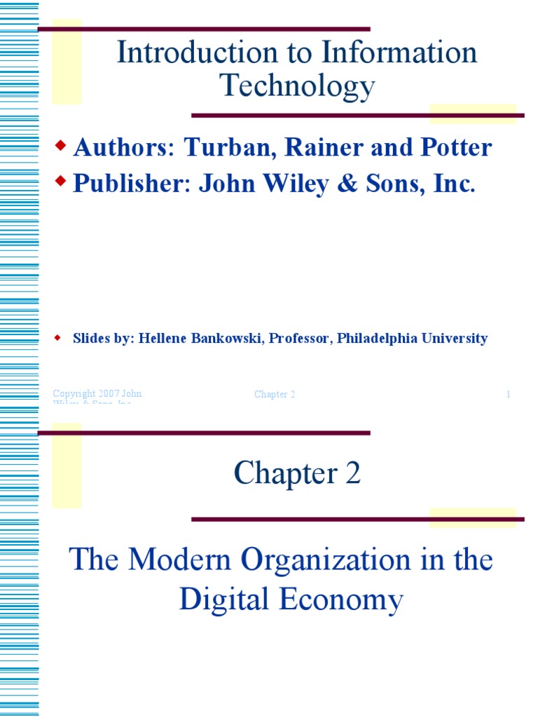 Introduction To Information Technology: Authors: Turban, Rainer and ...