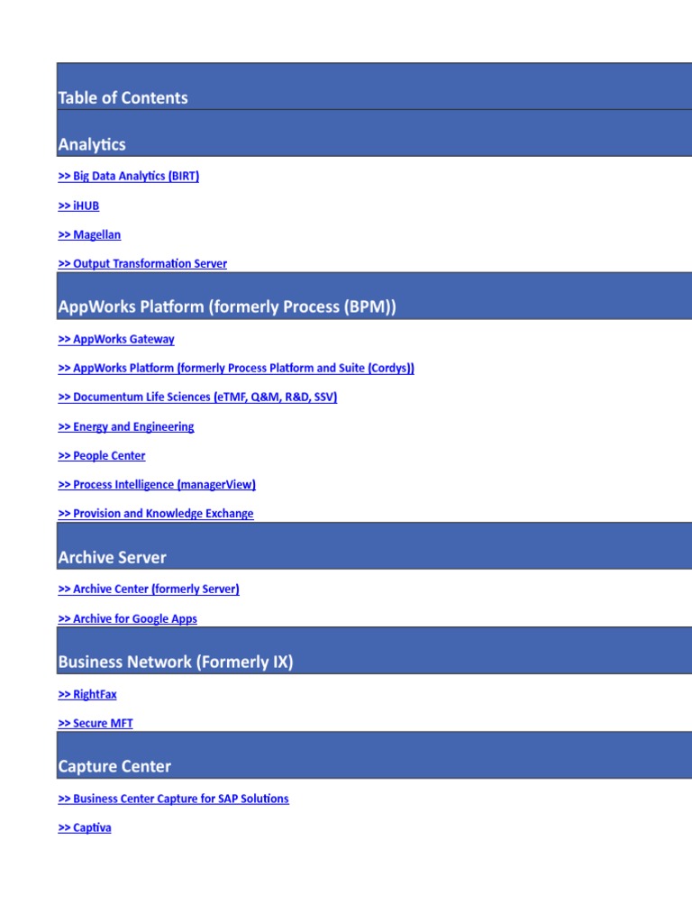 OpenText Product Compatibility Matrix (Current & Sustaining Maintenance ...