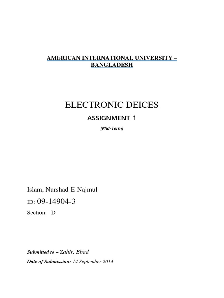 AIUB Assignment Cover Page | PDF