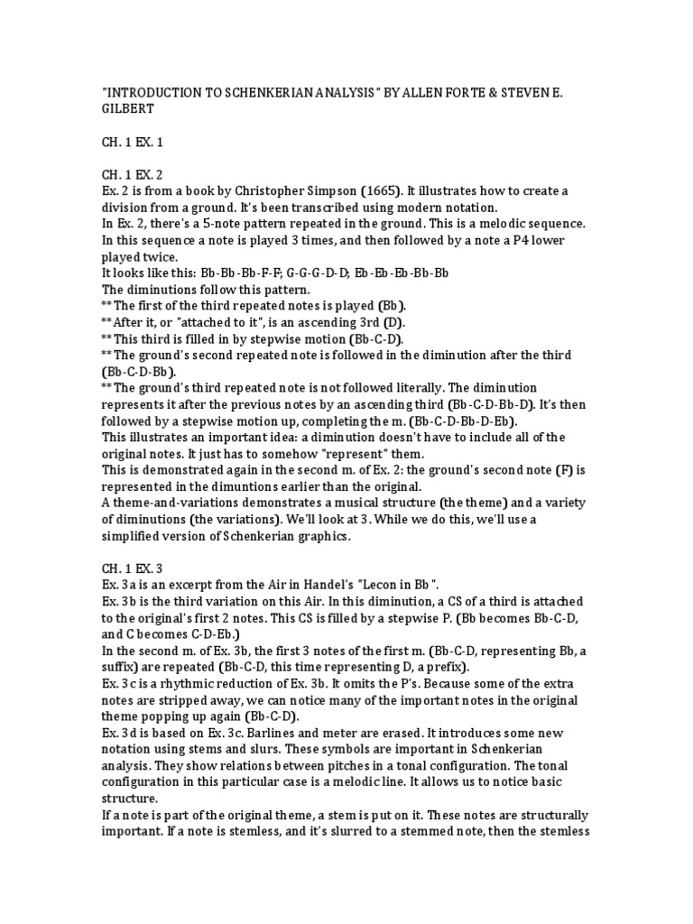 Introduction To Schenkerian Analysis | PDF | Harmony | Chord (Music)