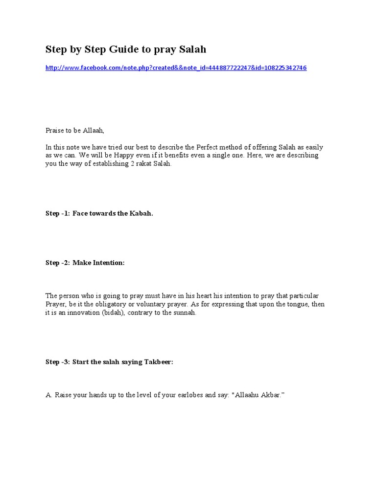 Step-by-Step Salah Prayer Guide | PDF | Abrahamic Religions | Semitic ...