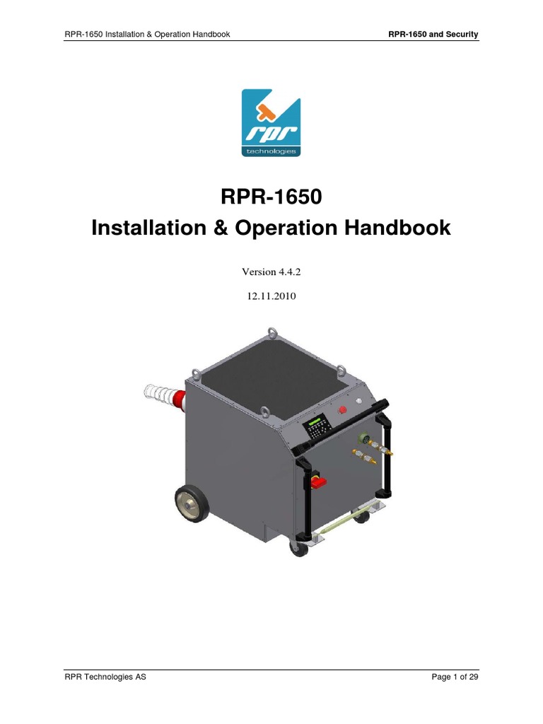 MANUAL de OPERACIÓN RPR 1650 | PDF | Screw | Electrical Connector