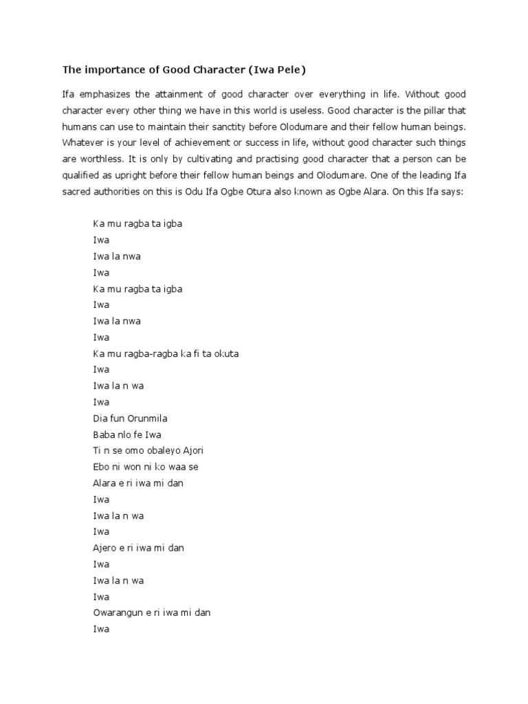 The Importance of Good Character | Download Free PDF | Value (Ethics ...