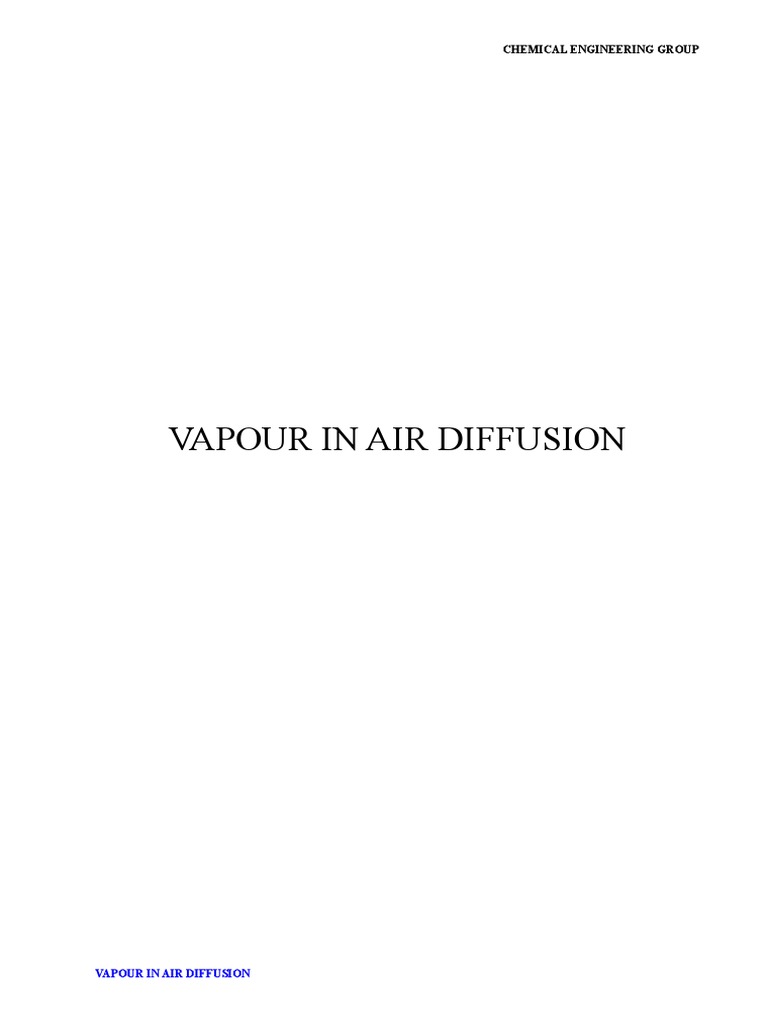 Exp - S1B - Vapor in Air Diffusion | Download Free PDF | Diffusion | Continuum Mechanics