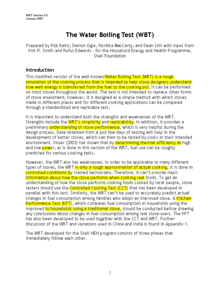 WBT Version 3.0 0 | PDF | Stove | Boiling