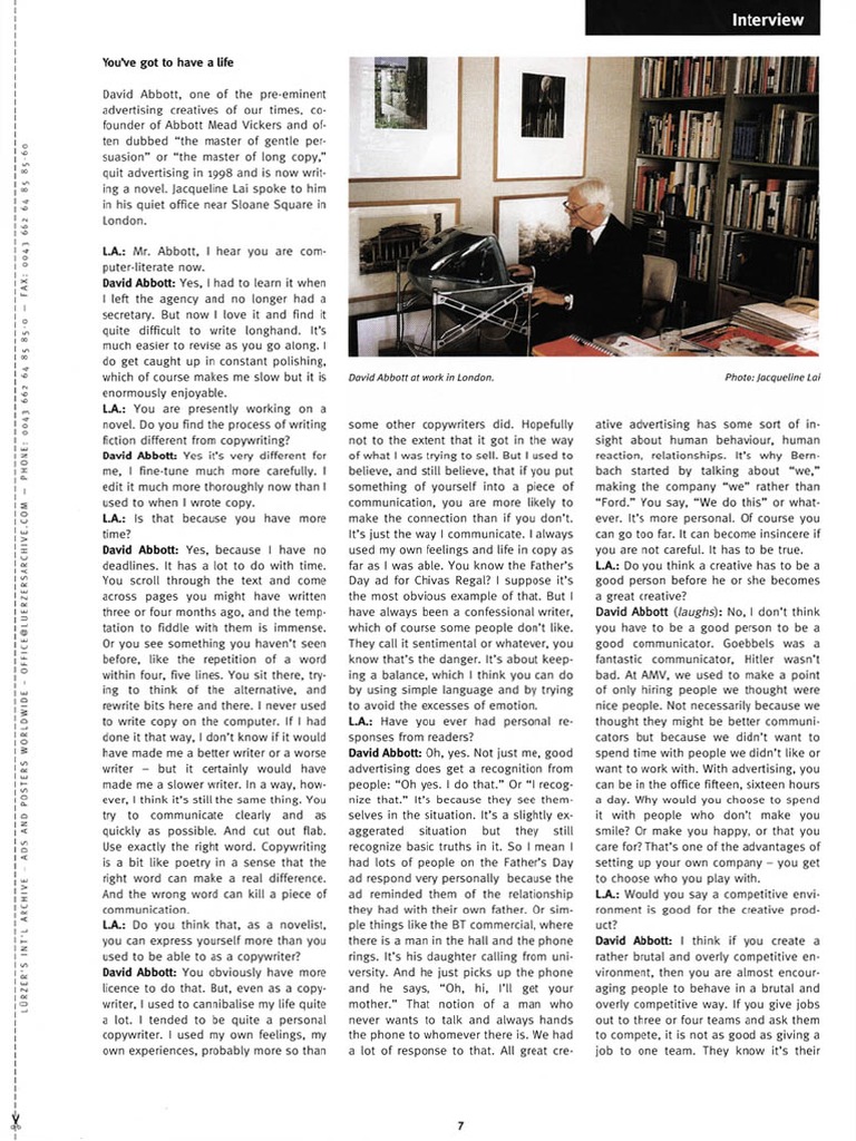 David Abbott Interview | PDF