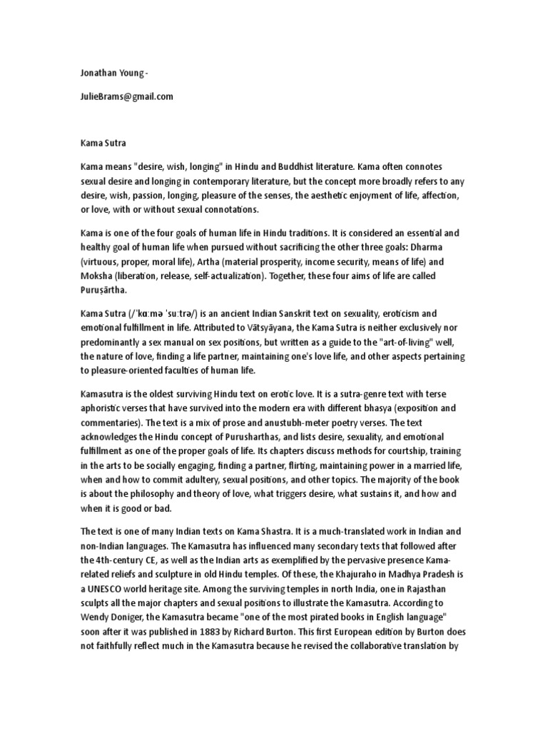 Kama Sutra | PDF | Kama | Kama Sutra