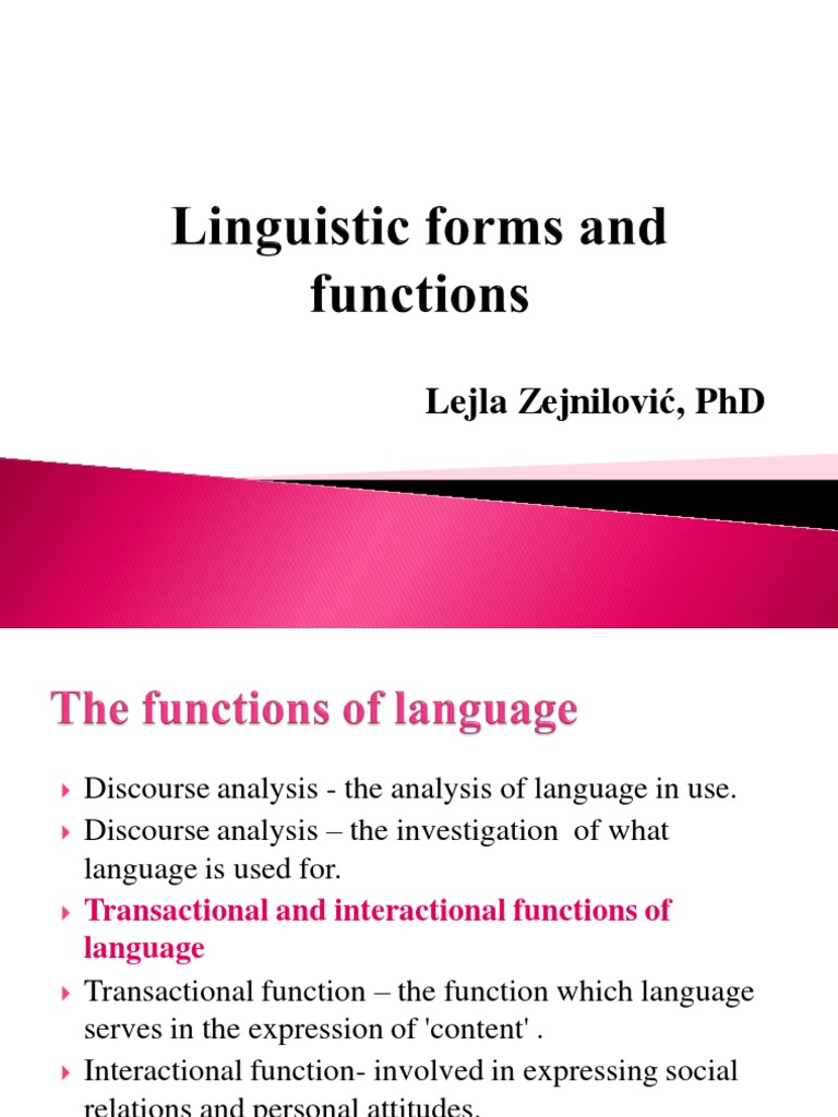 Discourse Analysis Linguistic Forms PDF | PDF | Sentence (Linguistics) | Information