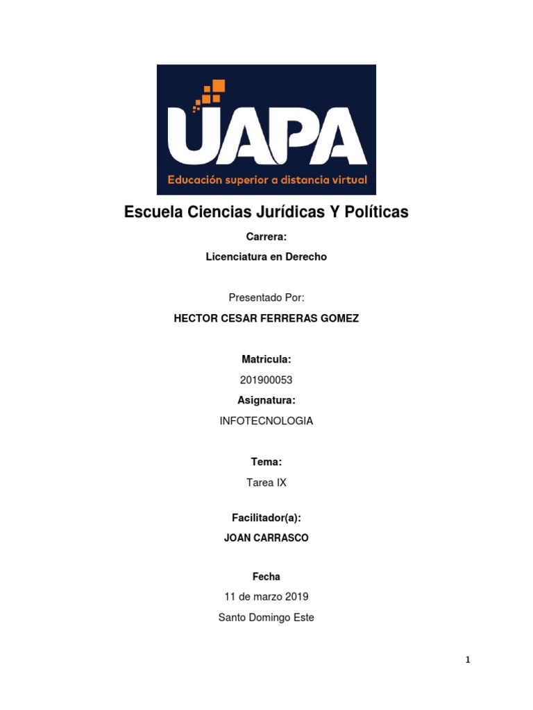 Tarea Semana Ix Hector Cesar Ferreras Gomesz Uapa Infotecnologia | PDF ...