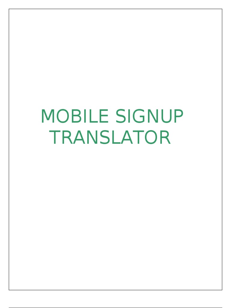 Mobile Translator | PDF | Optical Character Recognition | Computing
