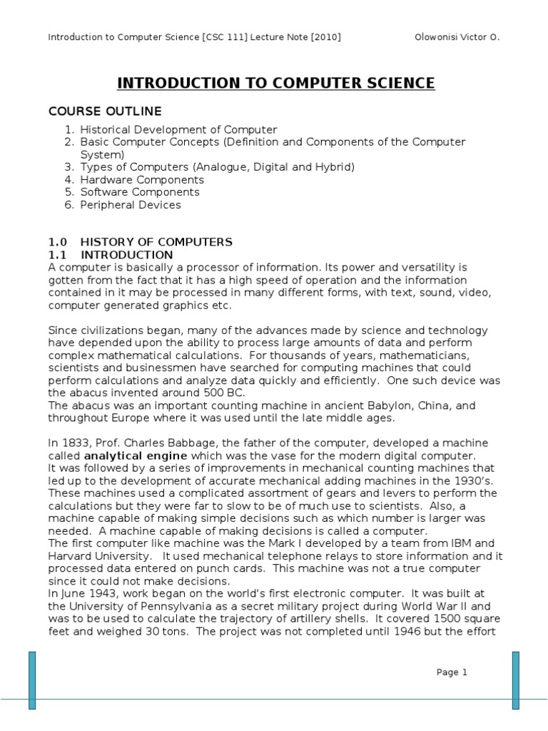 Intro to Comp Csc 111_Intensive 2 | Computer Data Storage | Computer ...