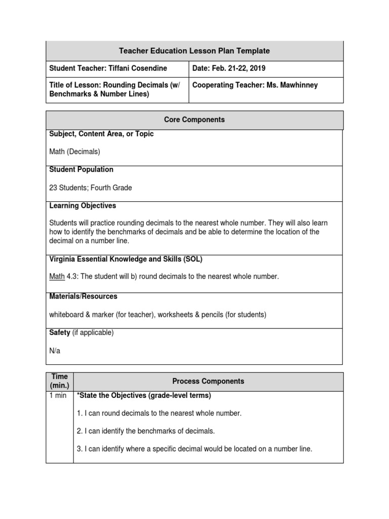 Teacher Education Lesson Plan Template | PDF | Lesson Plan | Teachers