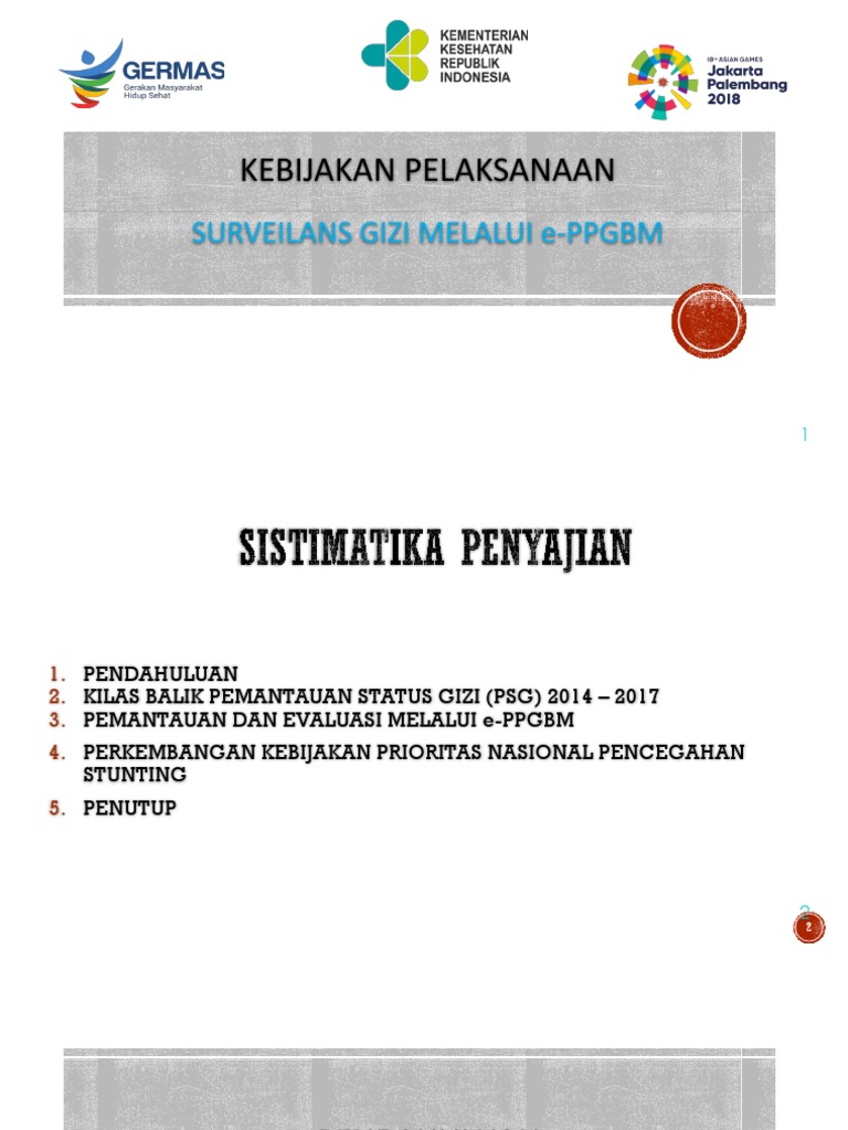 Surveilans Gizi e-PPGBM: Kebijakan dan Evaluasi | PDF