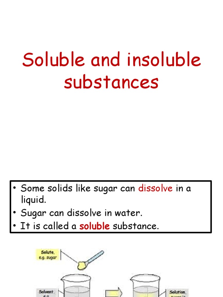 Investigating Soluble and Insoluble Substances: An Experiment to ...