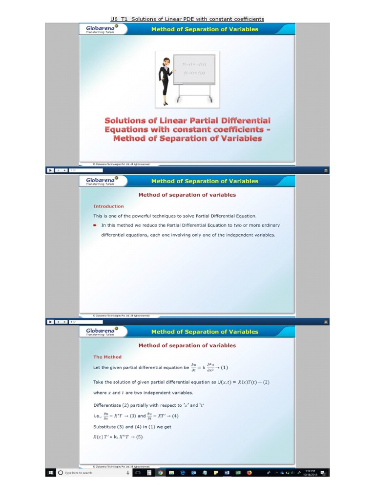 U6 - T1 - Solutions of Linear PDE With Constant Coefficients | PDF