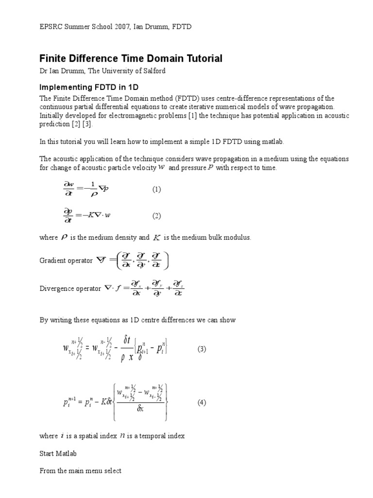 Implementing FDTD Tutorial | PDF | Electrical Engineering | Mechanics