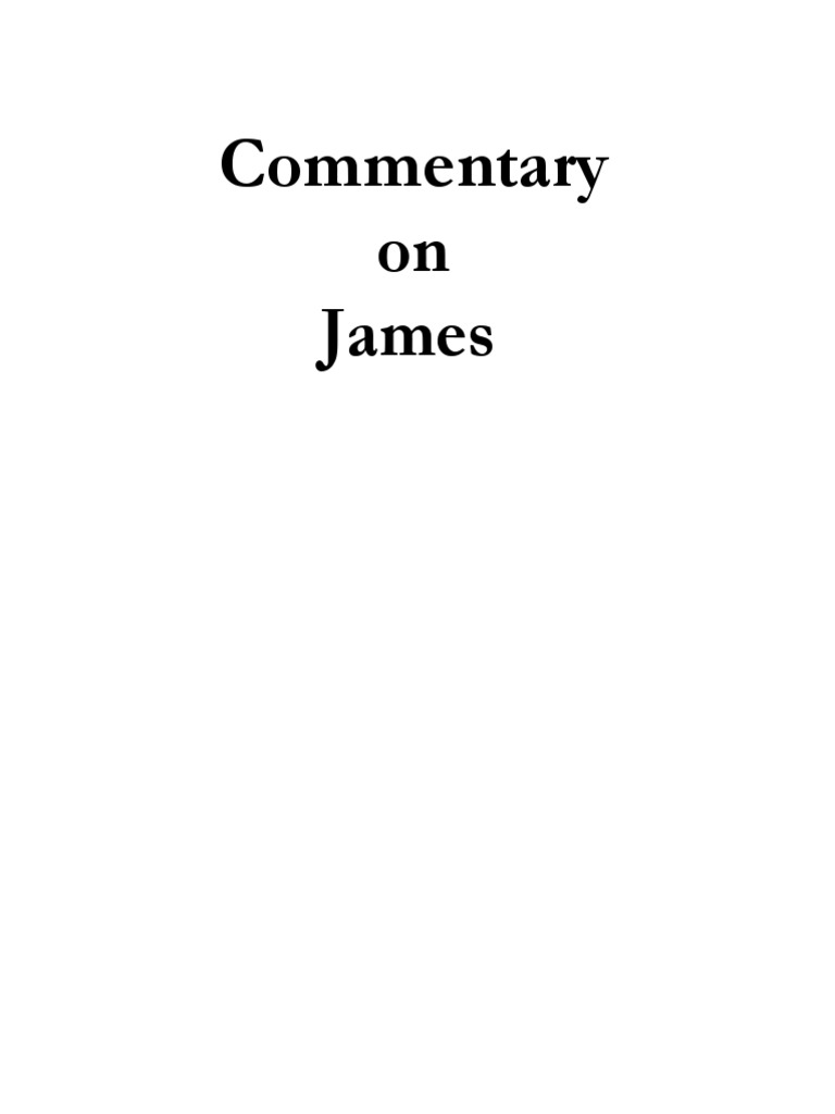 Commentary On James | PDF | Epistle Of James | Jesus