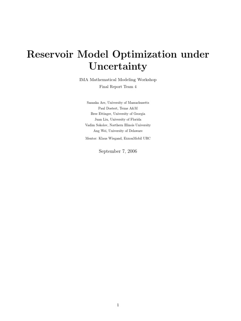 Reservoir Model Optimization | PDF | Spline (Mathematics) | Petroleum ...