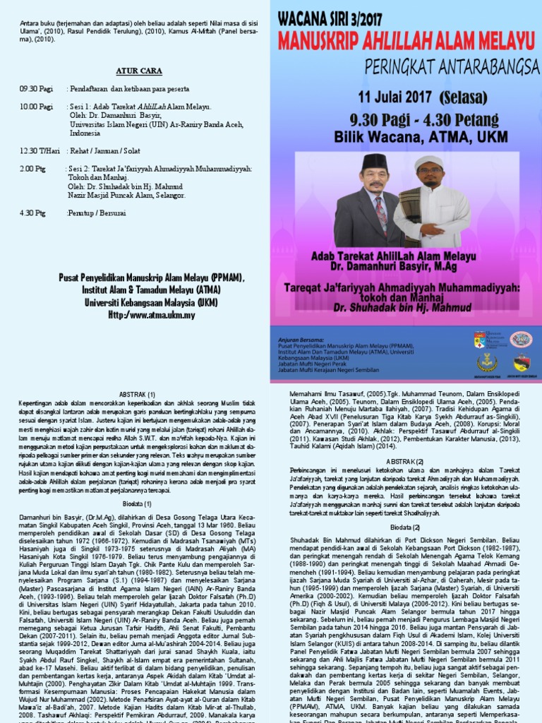 Adab Ahlillah Dalam Tarekat Rohani Alam Melayu PDF | PDF