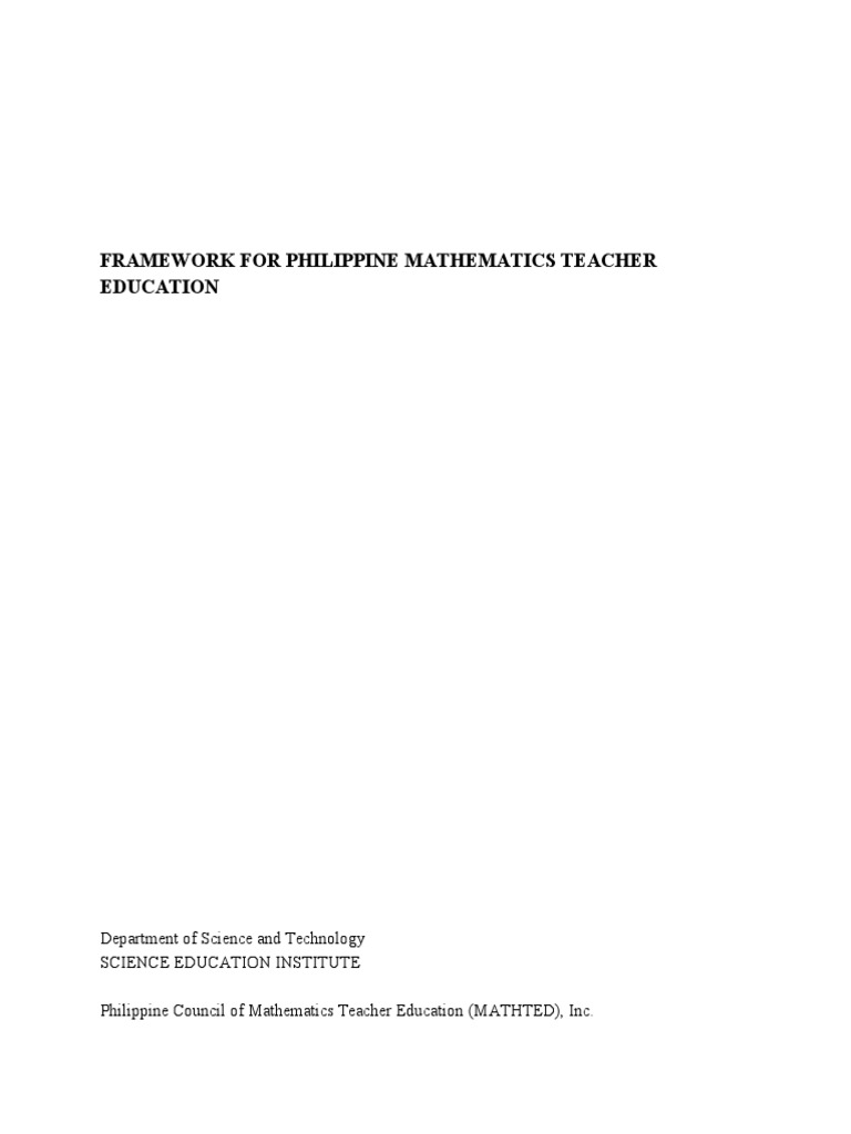 Framework For Philippine Mathematics Teacher Education | PDF | Numbers ...