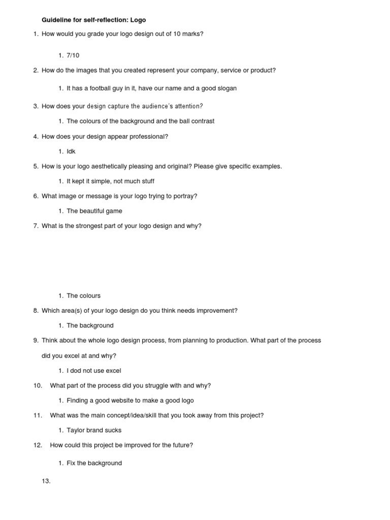 Self-Reflection on Logo Design Process | PDF | Career & Growth