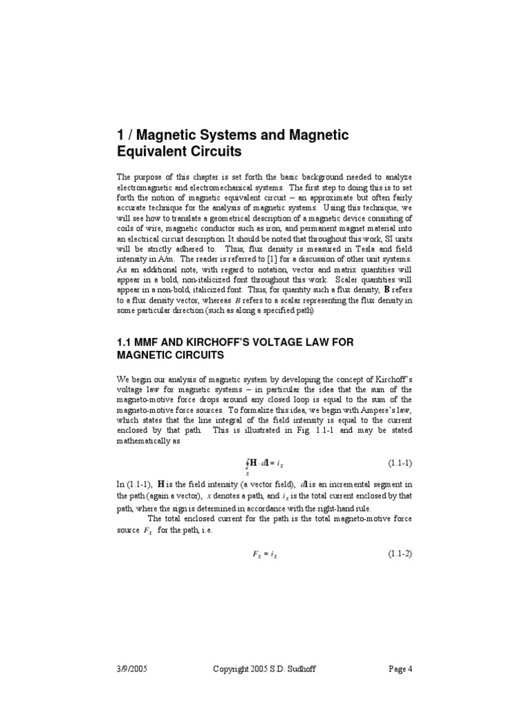 Magnetic Equivalent Circuit | PDF | Inductance | Ferromagnetism
