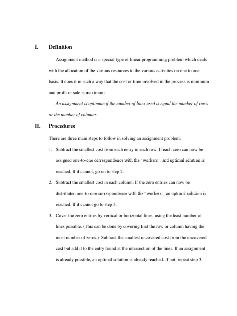 Optimal Assignment of Engineers to Construction Projects Using the Assignment Method | PDF ...