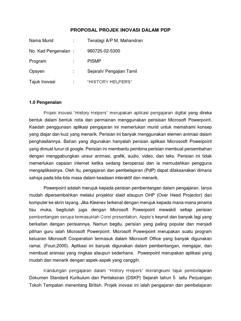 Proposal Produk Inovasi Dalam PDP | PDF