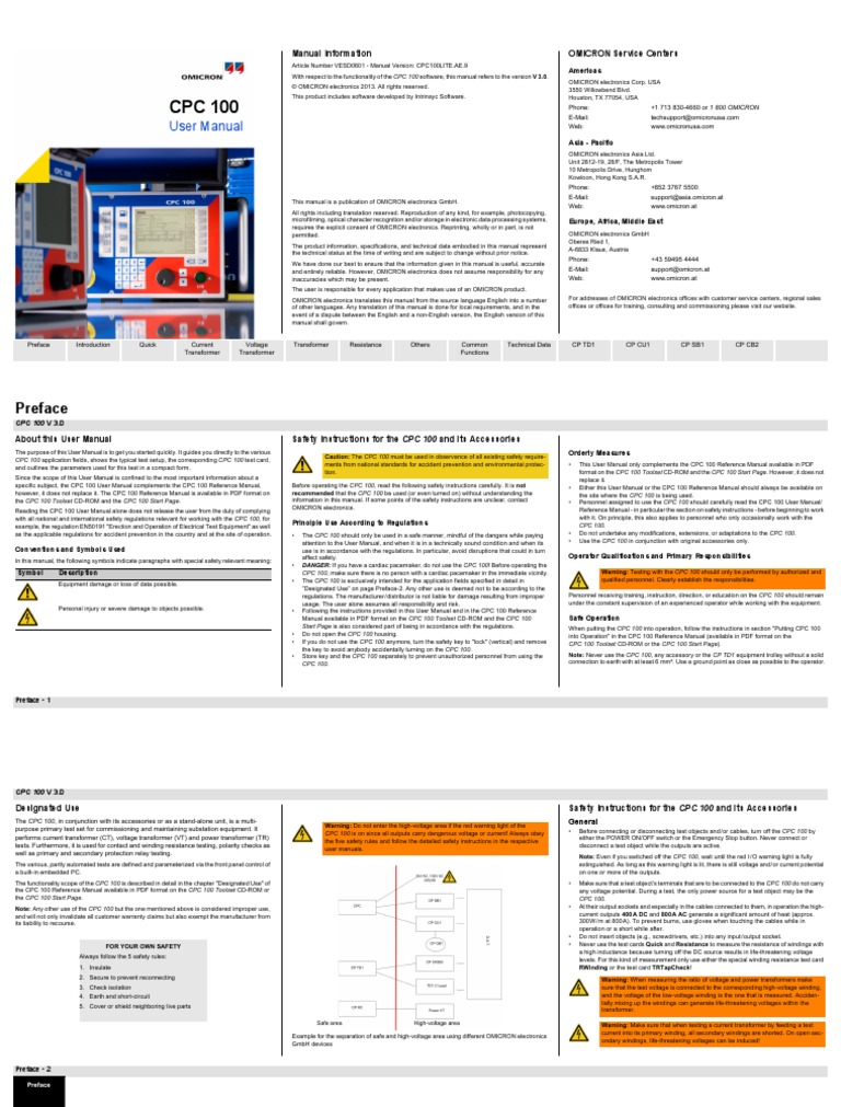 CPC 100 User Manual PDF | PDF | Electrical Connector | Power Supply