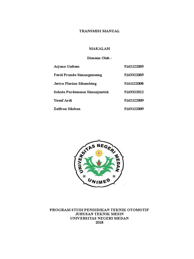 Makalah Transmisi Manual | PDF | Teknologi & Rekayasa