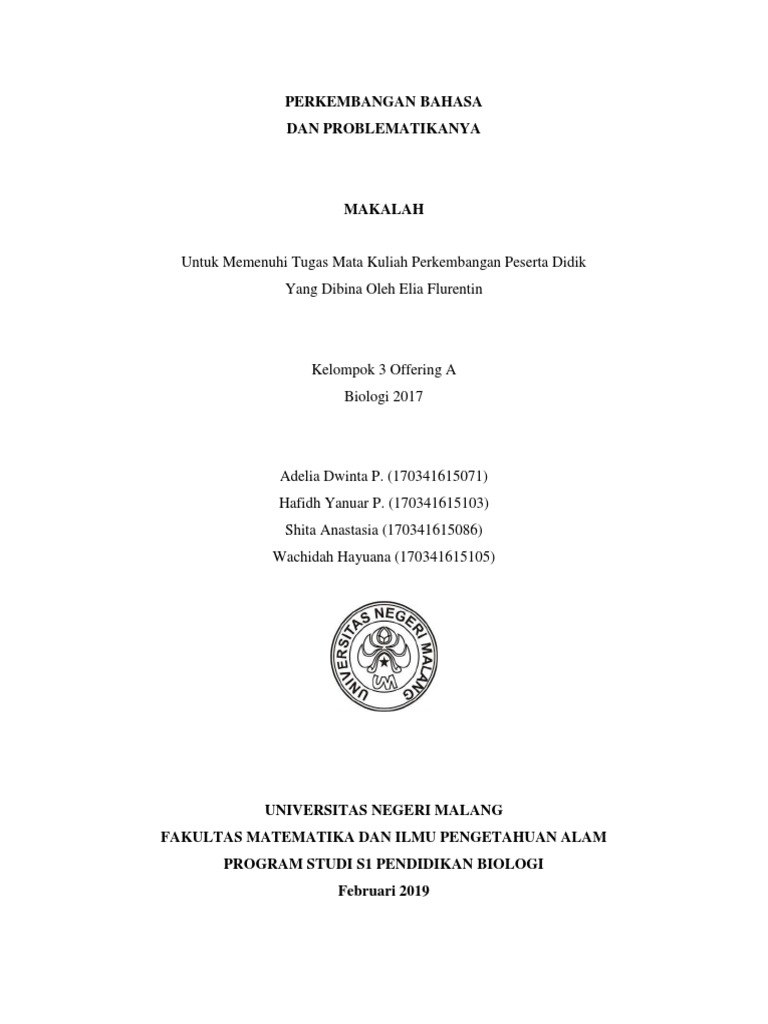 Makalah Perkembangan Berbahasa | PDF | Seni & Disiplin Bahasa | Sains & Matematika