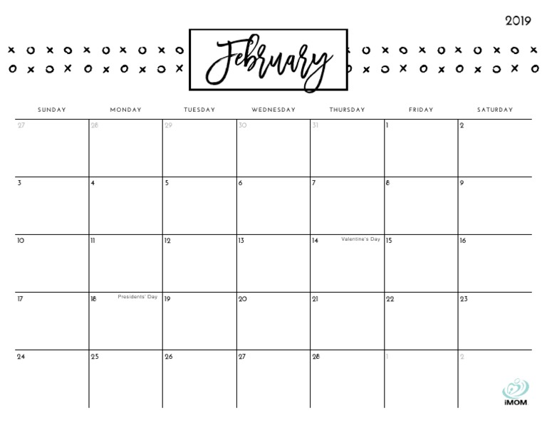 February 2016 Calendar Overview | PDF