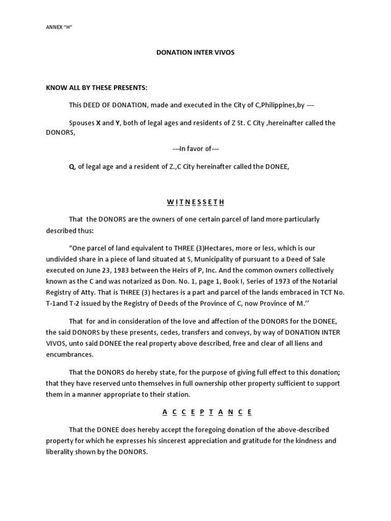 Donation Inter Vivos | PDF