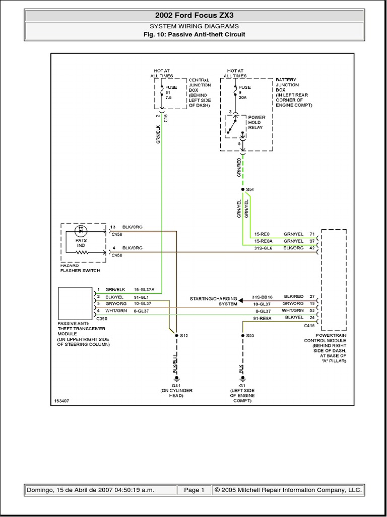 2002 Ford Focus ZX3 2002 Ford Focus ZX3: System Wiring Diagrams System ...