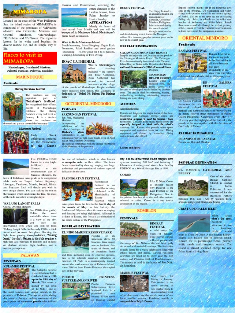 MIMAROPA Travel Brochure | PDF