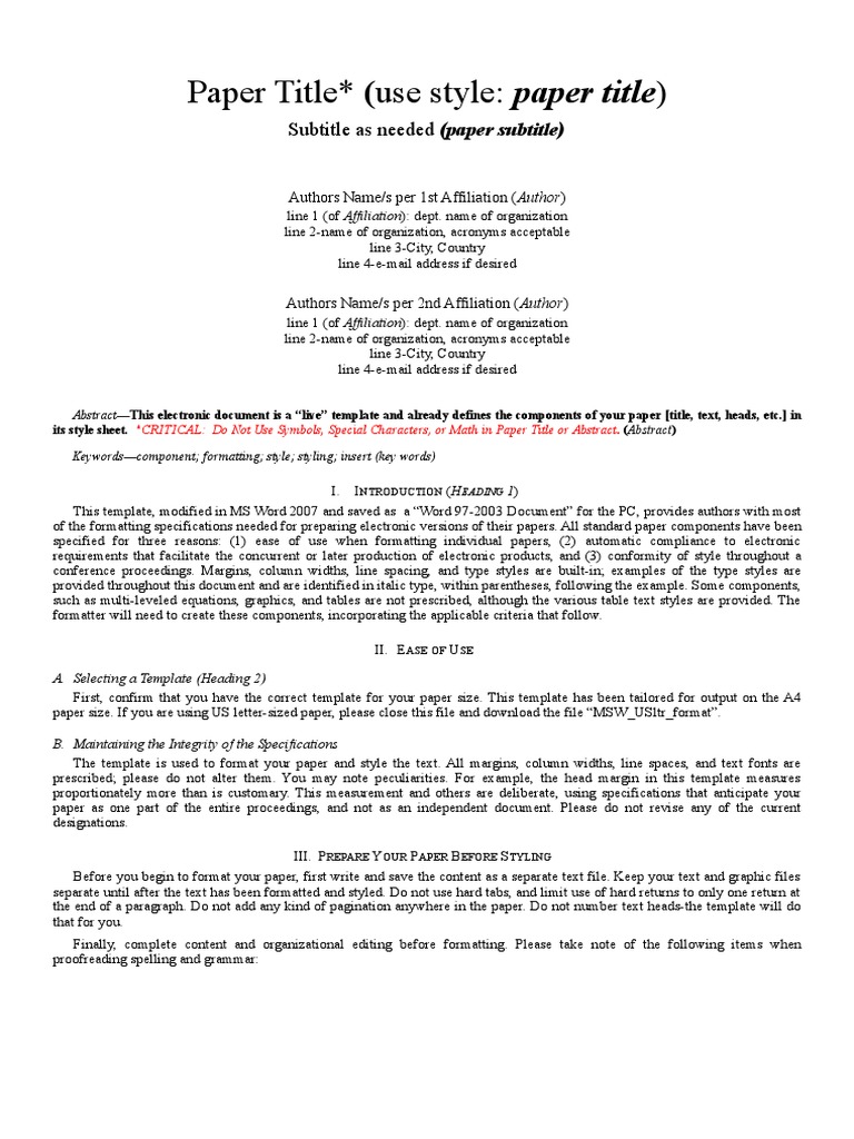 Paper Title (Use Style: Paper Title) : Subtitle As Needed (Paper ...