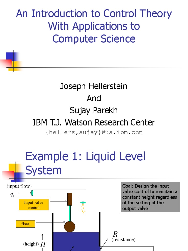 An Introduction To Control Theory With Applications To Computer Science ...