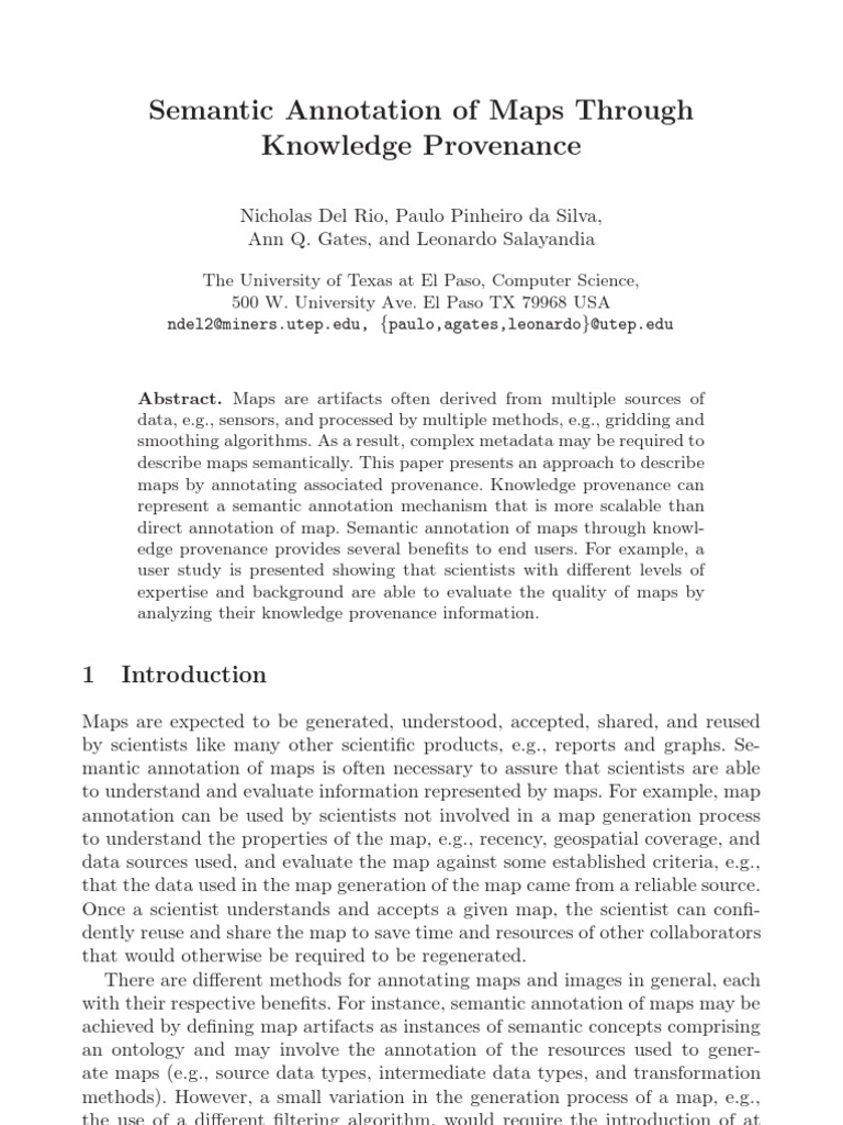Semantic Annotation of Maps Through Knowledge Provenance | PDF | Ontology (Information Science ...