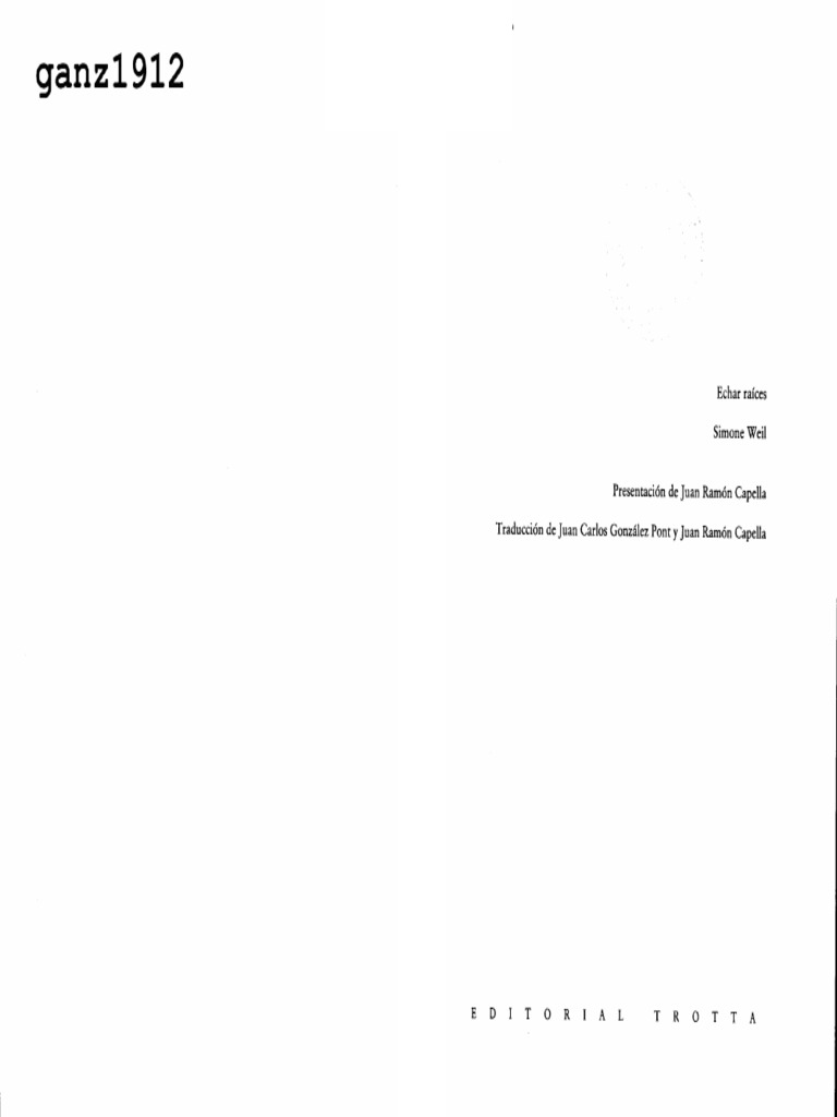 Weil Simone - Echar Raices PDF | PDF