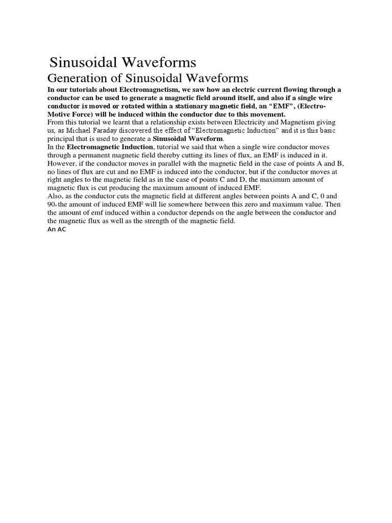 Sinusoidal Waveforms | PDF