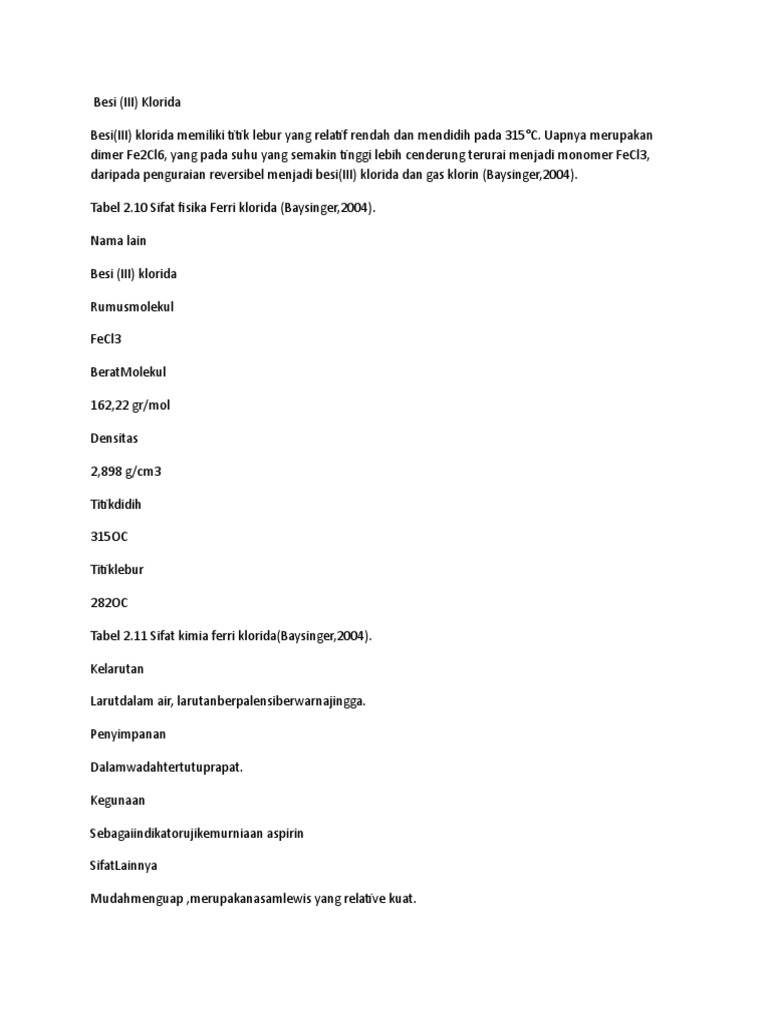 Besi (III) Klor | PDF