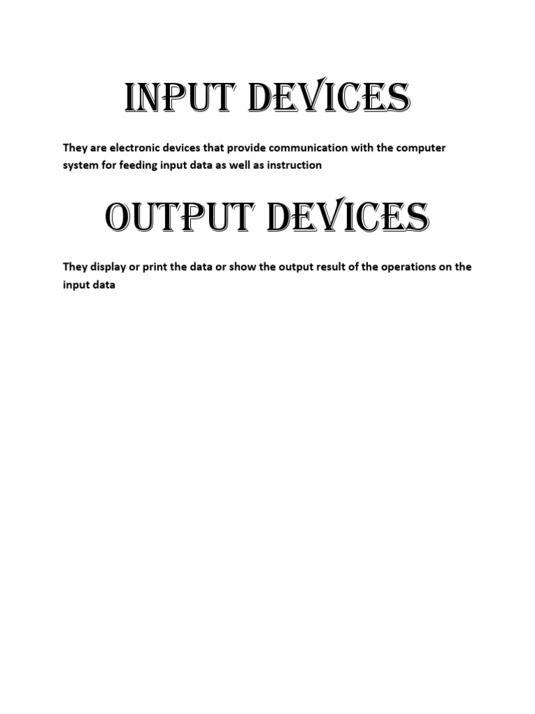 Inputdevices | PDF