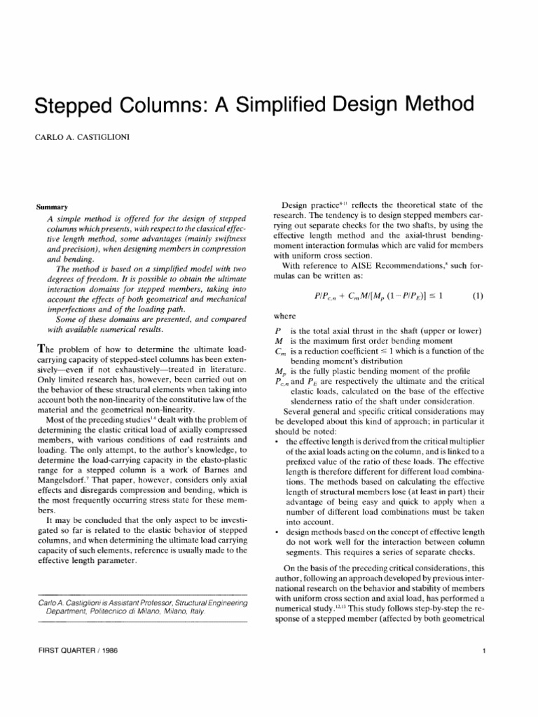 Simplified Design for Stepped Columns | PDF | Bending | Buckling