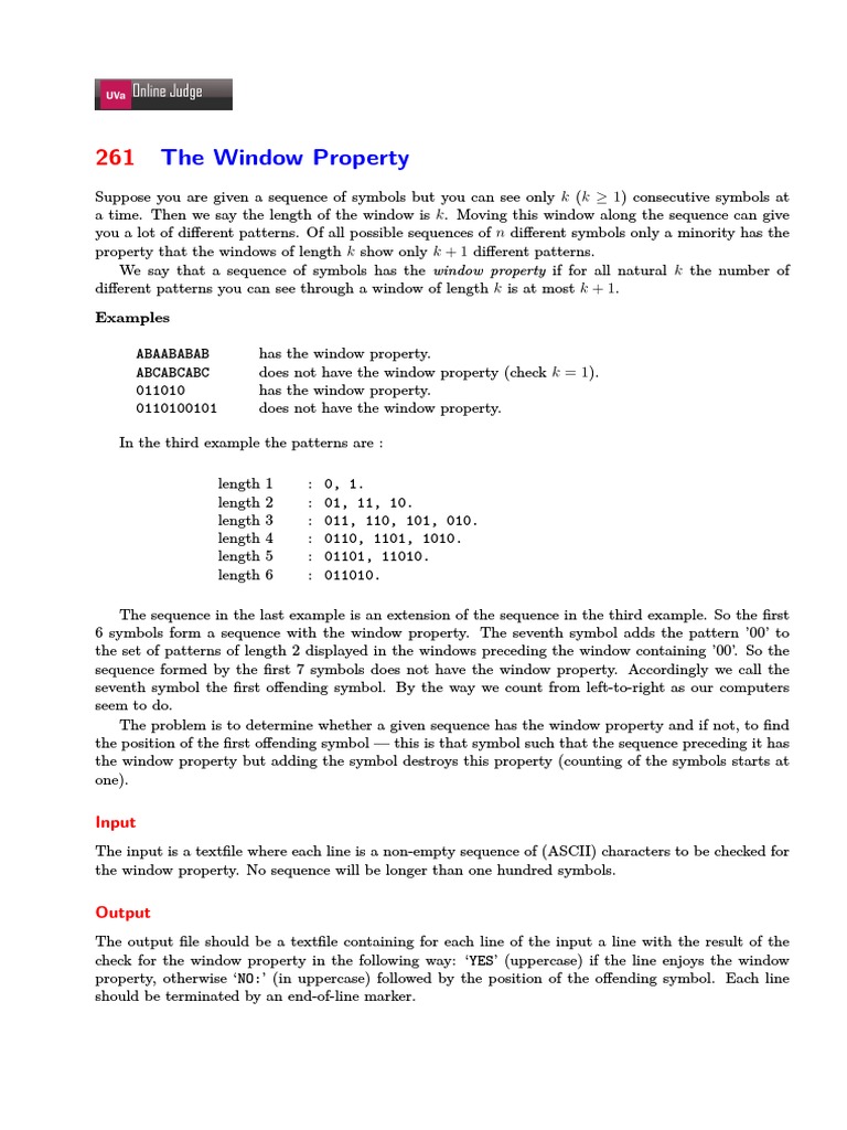 The Window Property Examples Pdf String Computer Science Sequence
